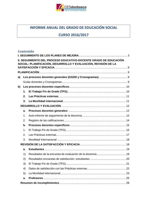 PDF INFORME ANUAL DEL GRADO DE EDUCACIÓN SOCIAL CURSO