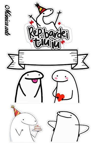 Topo De Bolo Flork Meme Para Editar E Imprimir Grátis