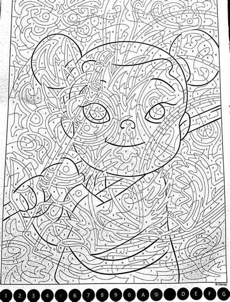 Pin By Emily On Disney Color By Number 6 Disney Colors Sketches Cartoon