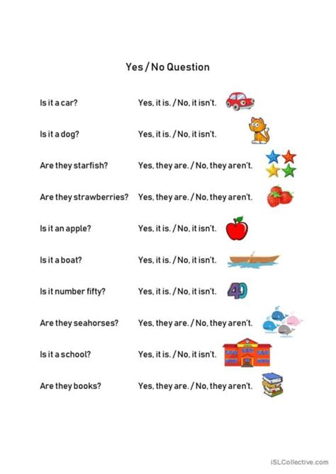 74 Yes No English ESL Worksheets Pdf Doc