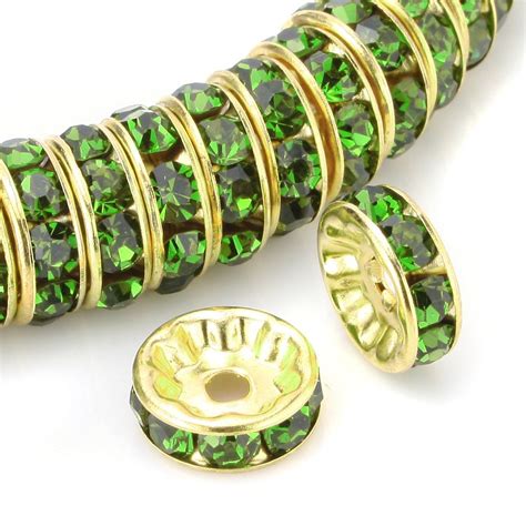 BEADNOVA 100pcs 6mm Gold Plated Crystal Rondelle Spacer Beads For