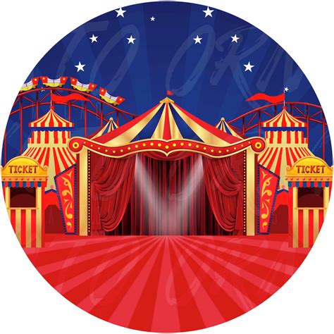 Painel Redondo Sublimado D Circo Vermelho X M Elo