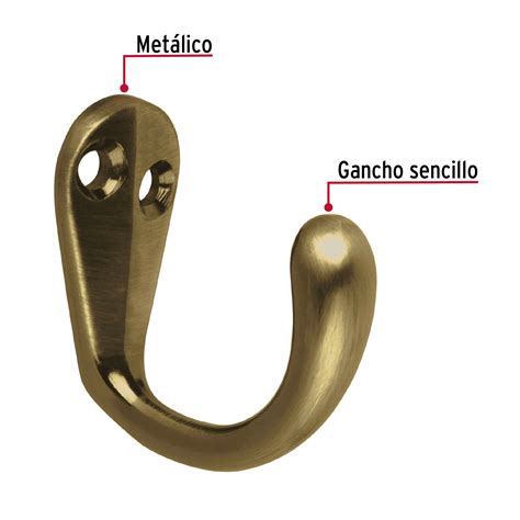 Ficha Tecnica Gancho sencillo tipo perchero latón antiguo Hermex