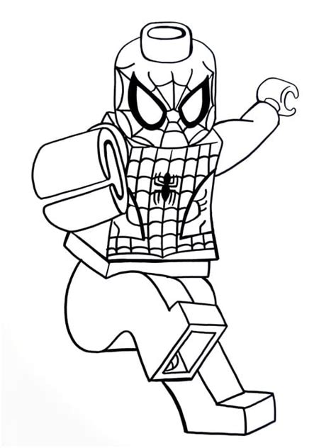 Dibujos De Lego Spiderman Imprimible Gratis Para Colorear Para Colorear