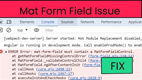 ERROR Error Mat Form Field Must Contain A MatFormFieldControl