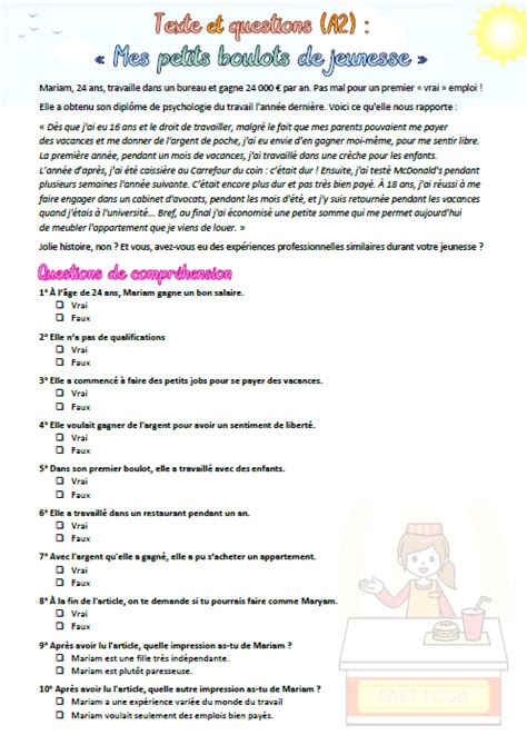 FLE Exercices à imprimer