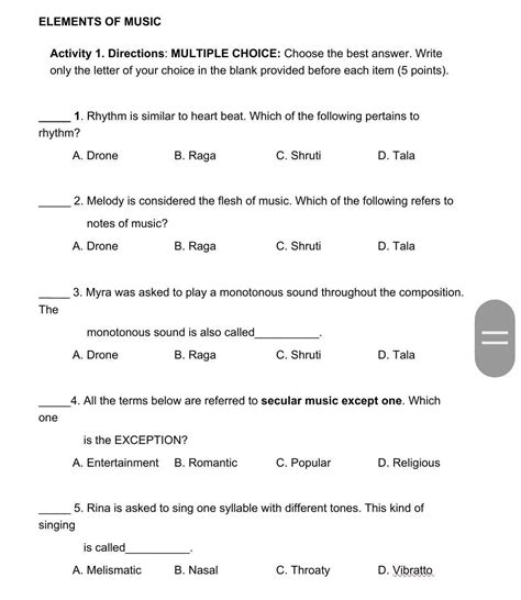 Activity Directions Multiple Choice Choose The Best Answer Write