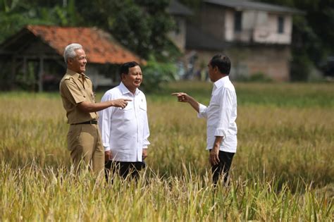 Ganjar Pamer Foto Bareng Jokowi Dan Prabowo Di Tengah Sawah Yan