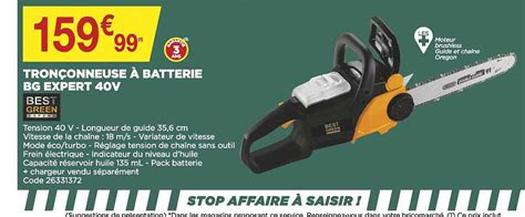 Promo Tronçonneuse à Batterie Bg Expert 40v Best Green Expert chez