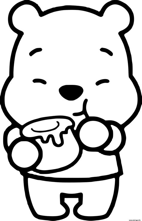 Coloriage Winnie Ourson Kawaii Dessin Kawaii Disney à imprimer