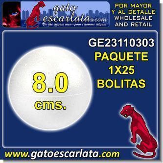 BOLAS DE ESTEREOFON POLIESTIRENO DIAMETRO 8 CENTIMETROS PAQUETE DE 25