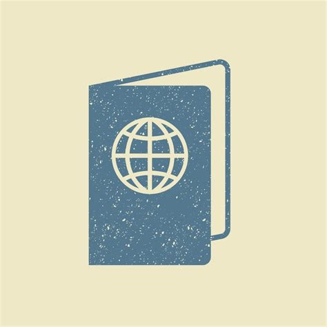 Icono De Pasaporte En Estilo Plano Vector Premium