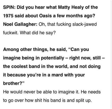 Oasis Mania On Twitter Noel Gallagher On Matty Healy And The 1975