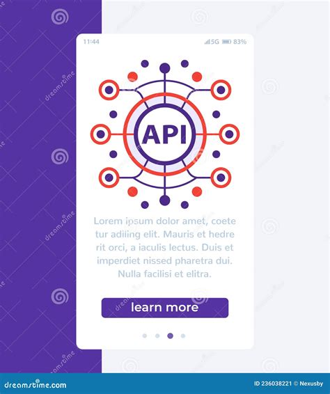 API Application Programming Interface Banner Stock Vector