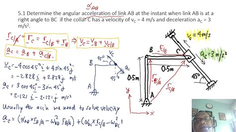 tutorial 5 relative motion anaysis rigid bodies acceleration youtube