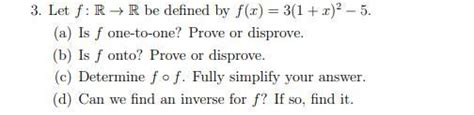 [solved] 3 let f mathbb{r} rightarrow mathbb{r}