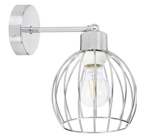 Lampa Kinkiet Ścienny Stały Loft Drut Na E27 Chrom INECT Sklep