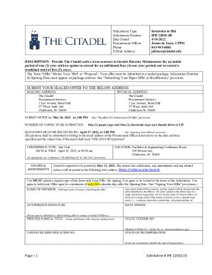 Fillable Online Solicitation Type Invitation For Bid Solicitation