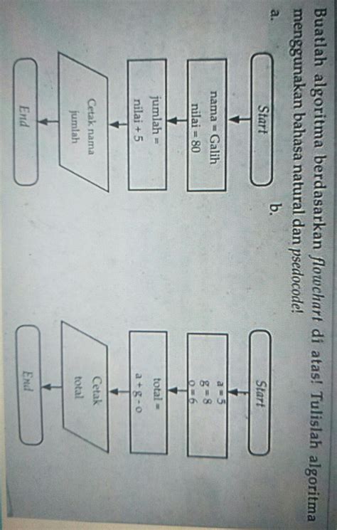 Contoh Algoritma Menggunakan Bahasa Natural Pseudocode Dan Flowchart
