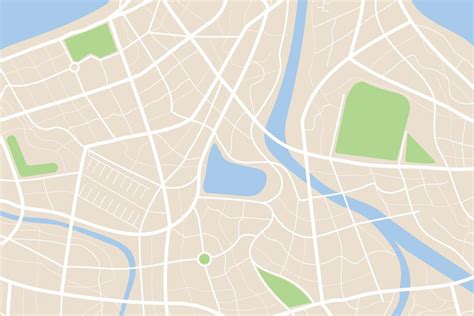 Aerial Clean Top View Of The Night Time City Map With Street And River