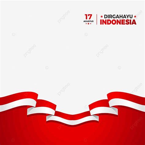 17 Agustus Vector Hd Images Indonesia Flag Ribbon Red White Frame