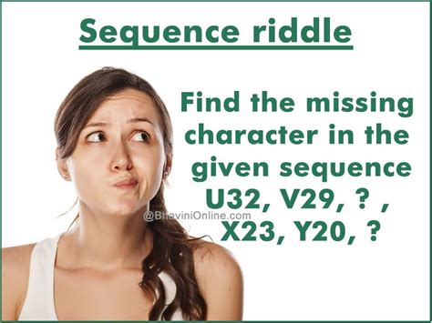 find the missing numbers in the given sequence u32 v29 x23 y20 brain teasers