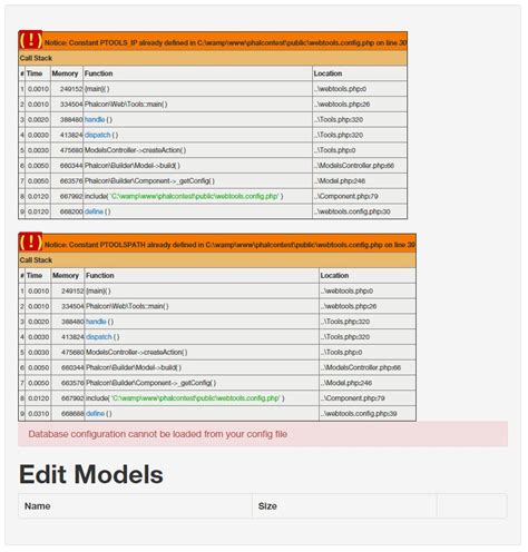 php phalcon webtools not working stack overflow