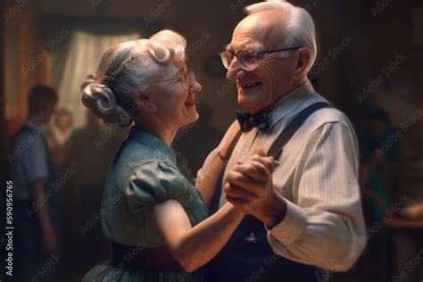 Grandpa And Grandma Are Dancing Leisure Of Happy Energetic Pensioners Ai Generated Human