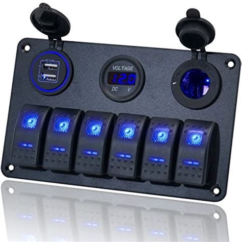 Panneau d interrupteur à bascule 6 interrupteurs EilxMag bleu marine