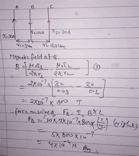 Three Long Straight And Parallel Wires Carrying Currents Are Arranged