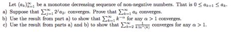 solved let be a monotone decreasing sequence of