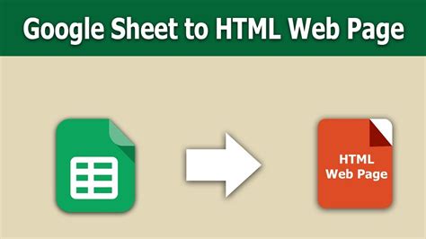 How To Convert Google Sheet To HTML Web Page YouTube