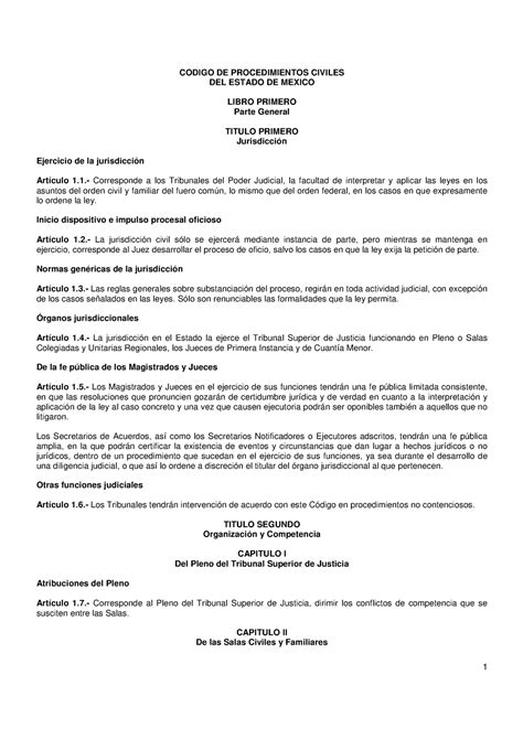 Strabajo Pdf Codigo Cpcem CODIGO DE PROCEDIMIENTOS CIVILES DEL ESTADO