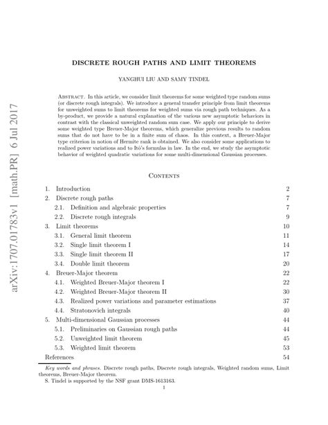pdf discrete rough paths and limit theorems