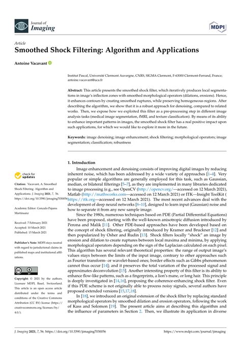 pdf smoothed shock filtering algorithm and applications