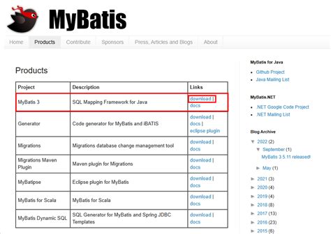 mybatis persistance framework