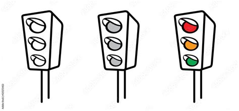 Stockvector Stoplight Cartoon Comic Street Traffic Light Drawing