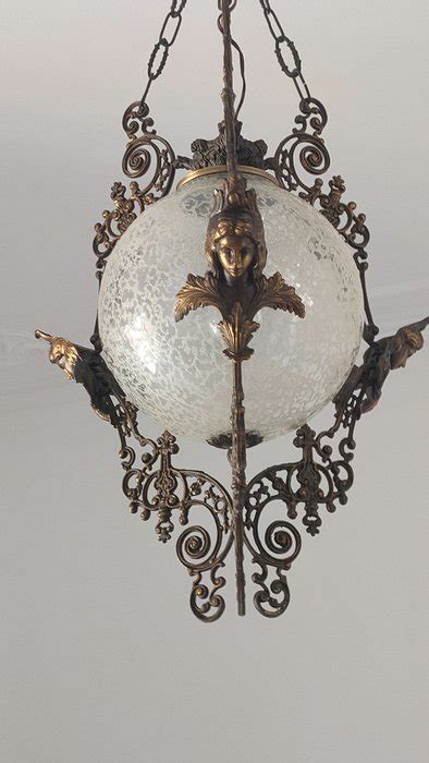 Lampadario 1 Art Déco Ottone Vetro Catawiki