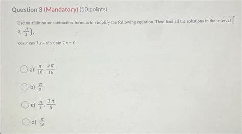 solved question 3 mandatory 10 points use an addition or