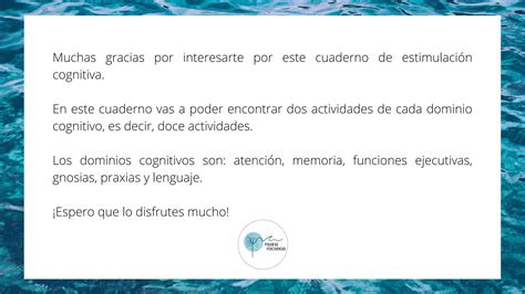 Cuaderno de estimulación cognitiva para 12 sesiones pdf