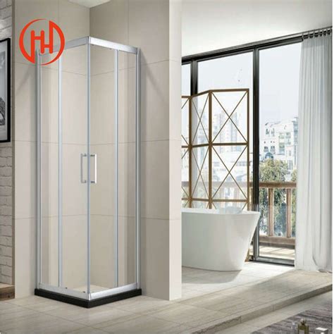 Bathroom Pivot Hinged Aluminum Profiles Frames Double Sliding Shower
