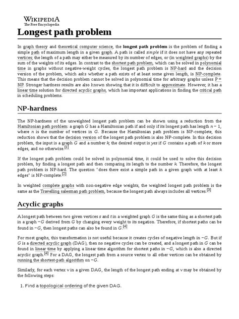 longest path problem pdf computational complexity theory computational problems