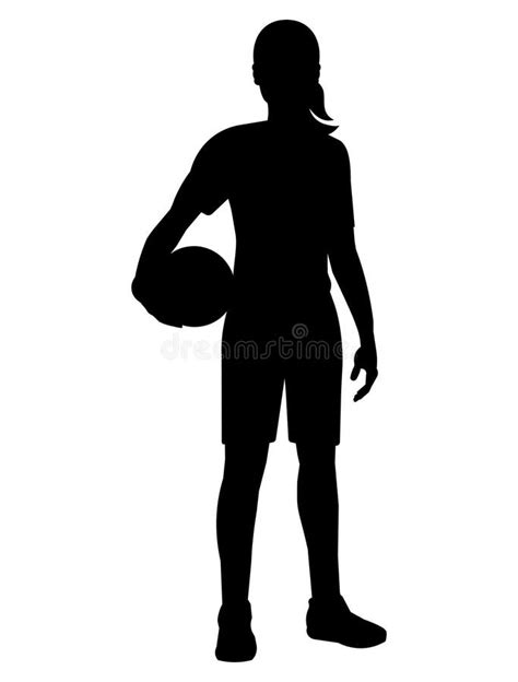 Silueta Negra De Una Jugadora De Voleibol Femenino Que Se Pone De Pie