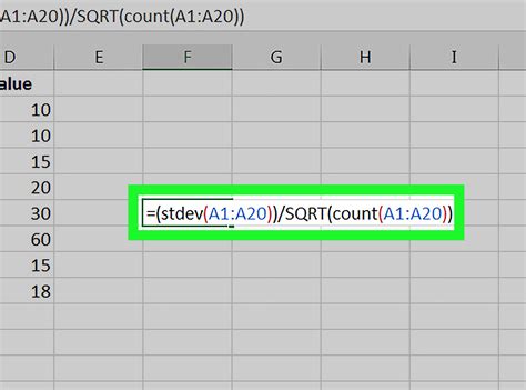 Cómo calcular el error estándar de la media en Excel