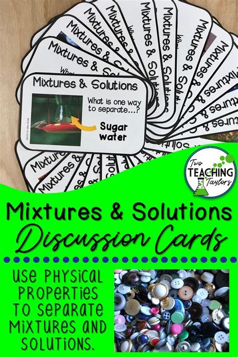 Mixtures And Solutions Activity Discussion Questions Open Response