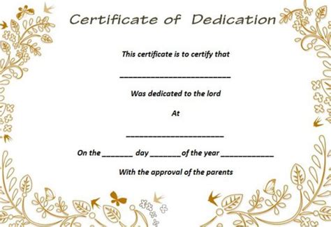 Free Fillable Baby Dedication Certificates In Word Intended For Best