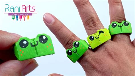 Anillo de papel RANITA origami diy haz anillos de papel fáciles
