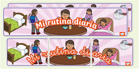 Pancarta Mi Rutina Diaria Twinkl Espa A Teacher Made