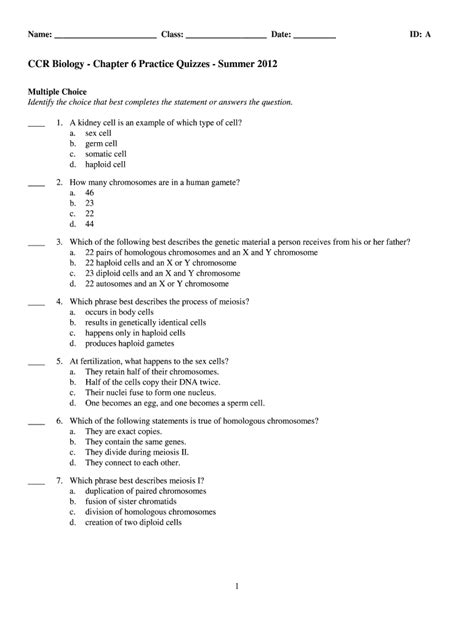Chapter 8 Test Form 1