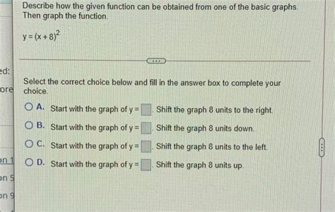 solved describe how the given function can be obtained from